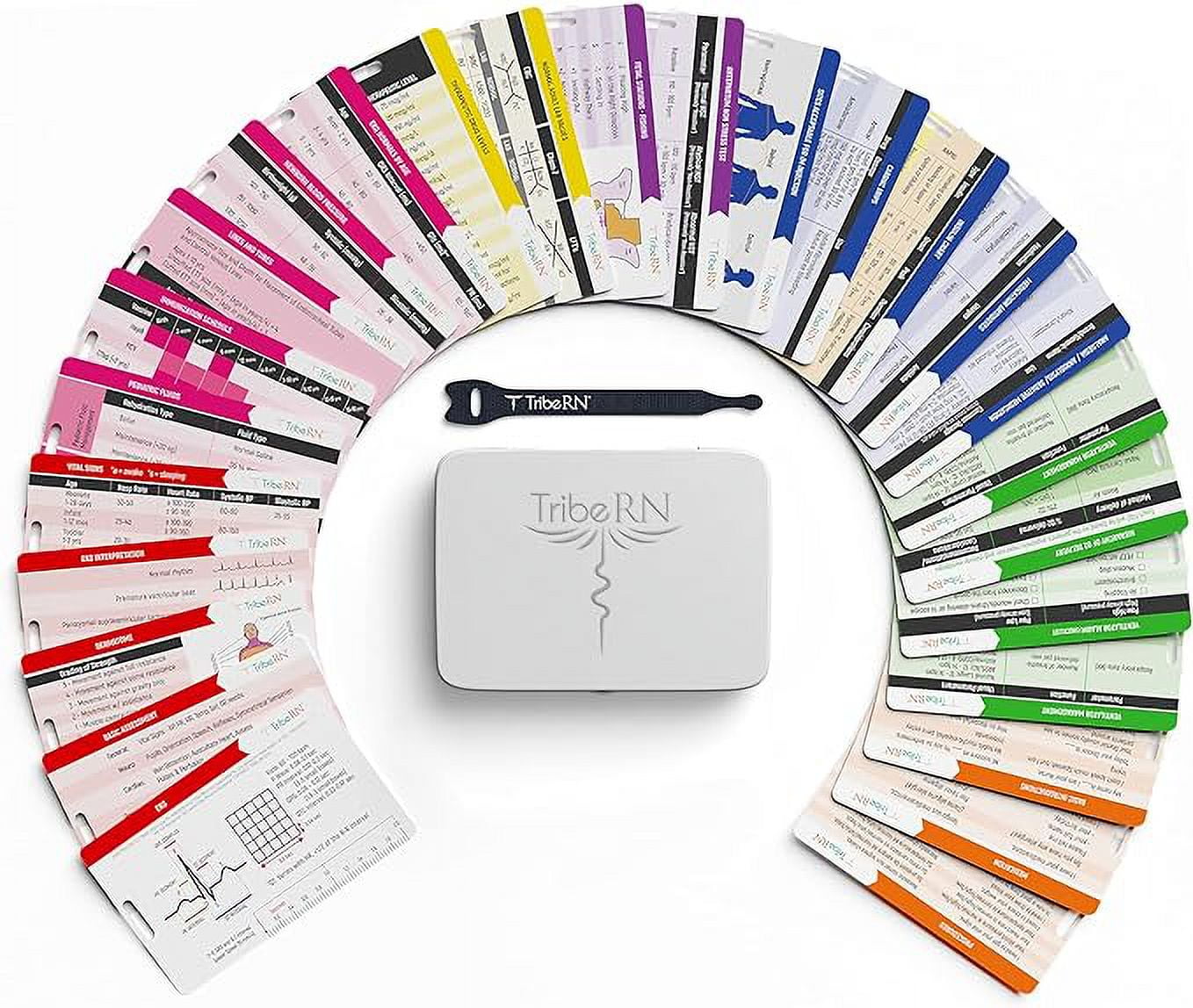 Tribe RN Nurse Badge Cards, 52 Cheat Sheets, EKG and ACLS Reference ...