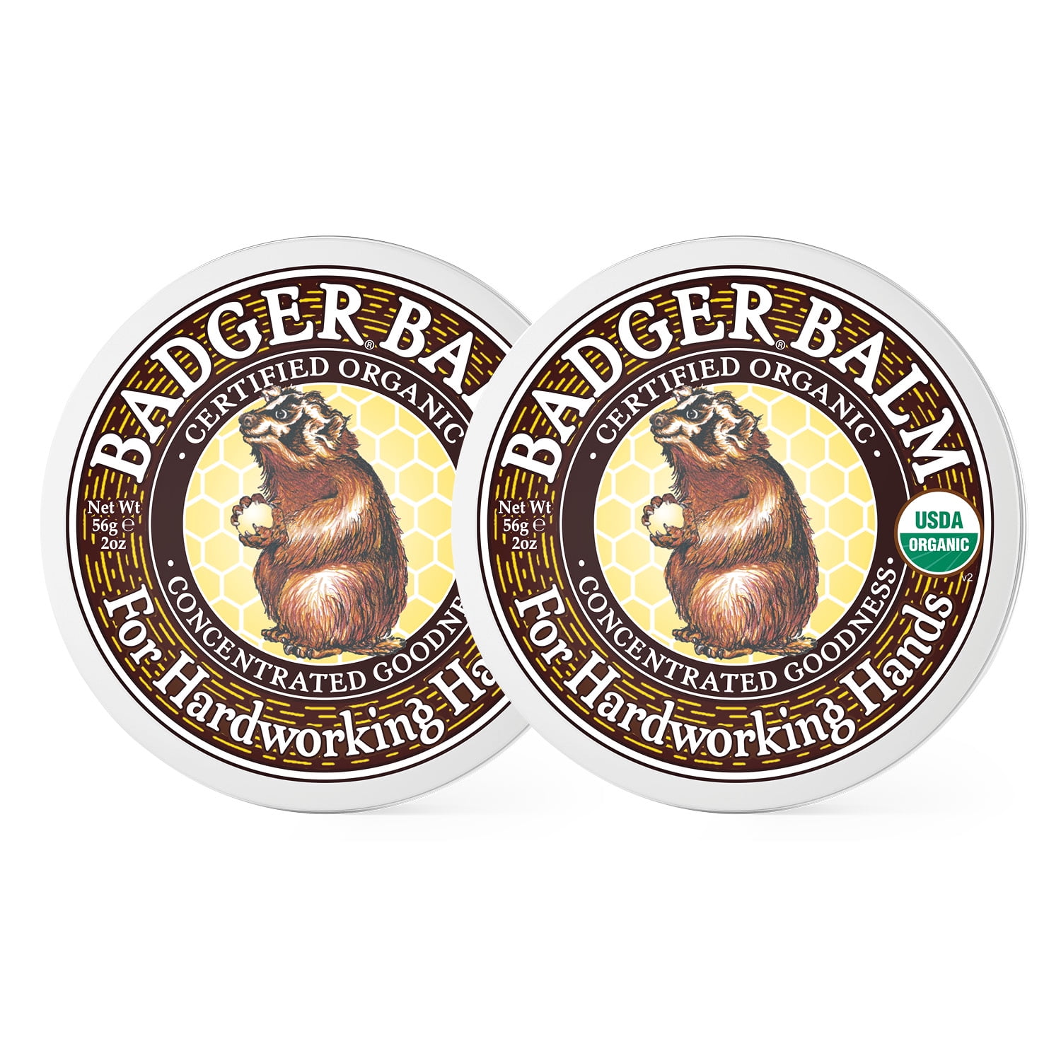 Badger Balm for Hardworking Hands - 2 oz Tin, 2 pack, Chapped Hand ...