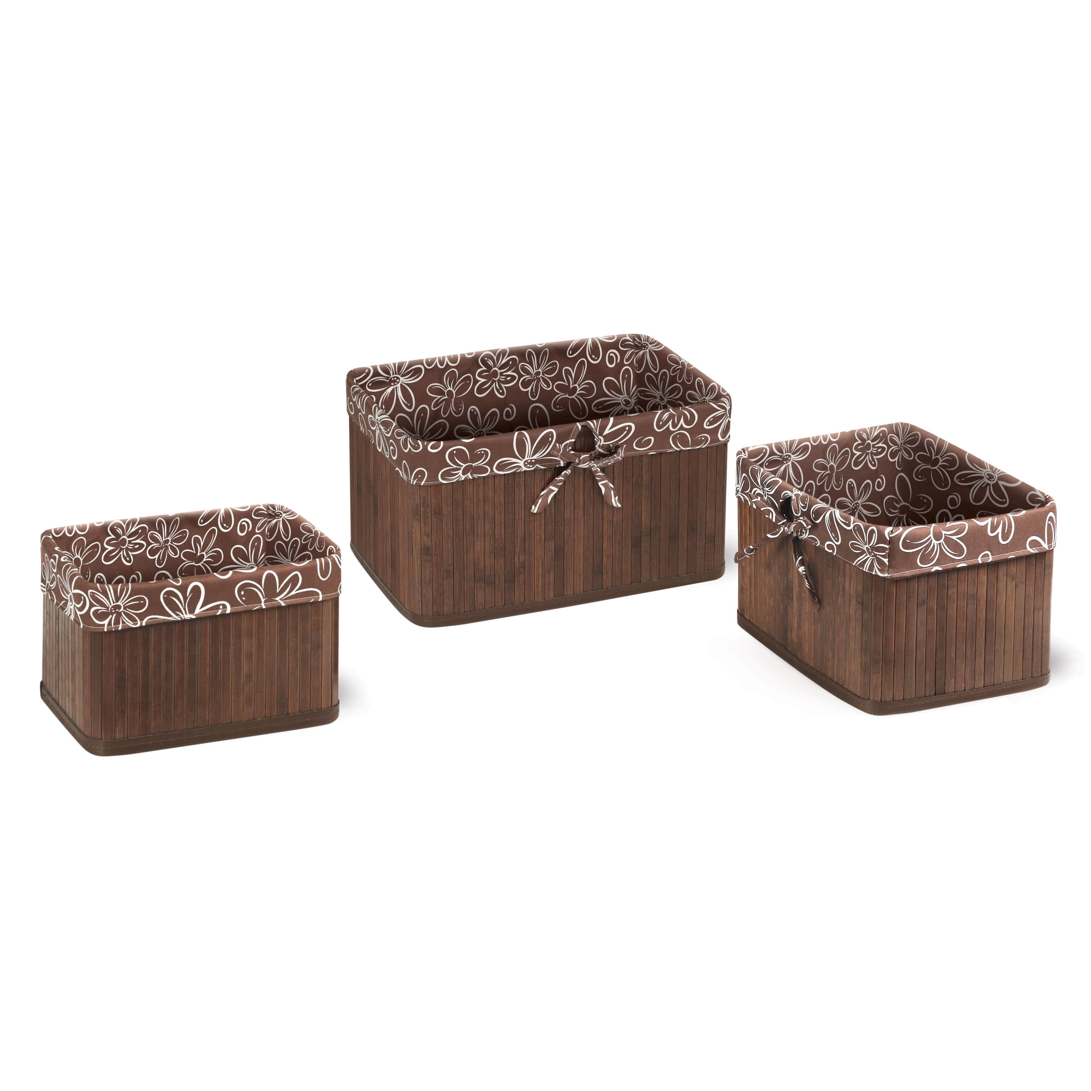 Badger Basket Claremont Bamboo Three Basket Set - Espresso - Walmart.com