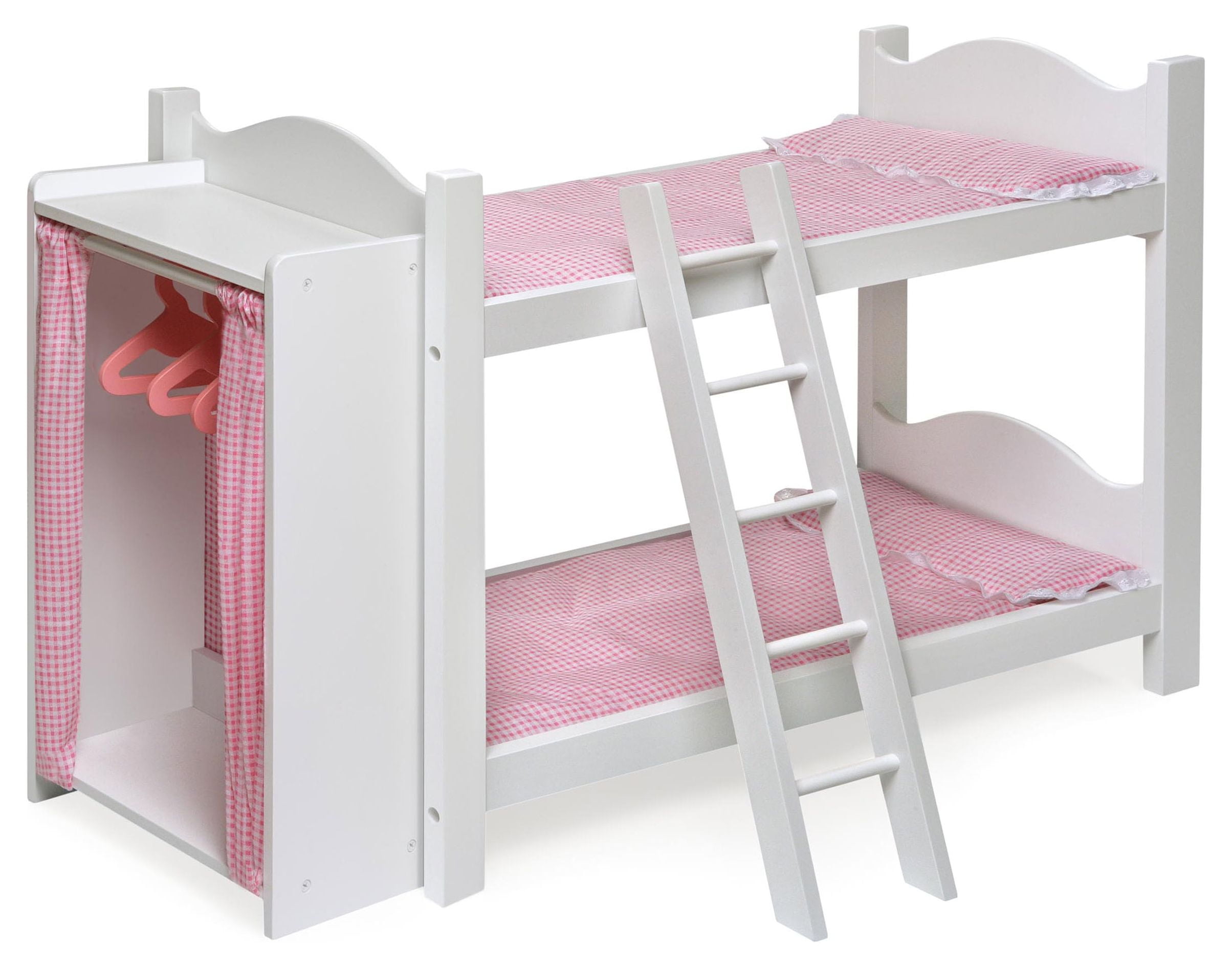 Badger Basket Doll Bunk Bed with Clothing Armoire and Hangers for Dolls ...