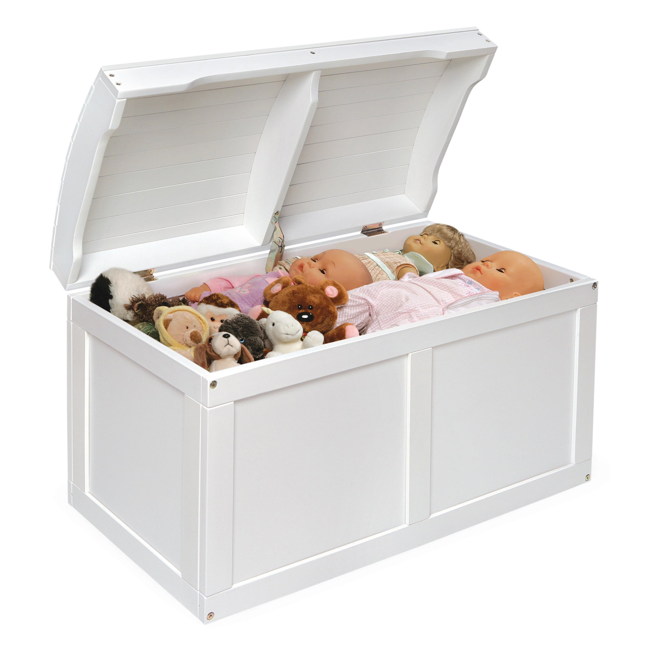 Badger Basket Kid s Hardwood Barrel Top Toy Chest 3.9 Cu ft. Capacity White Walmart