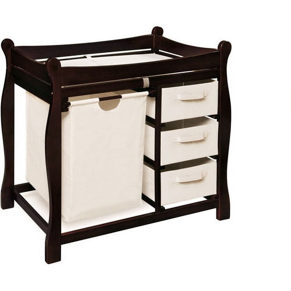 Badger Basket Sleigh Style Baby Changing Table with Hamper and 3 ...
