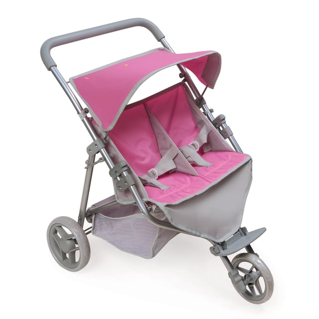 Badger Basket Trek 3-Wheel Folding Twin Doll Jogging Stroller for 18 ...