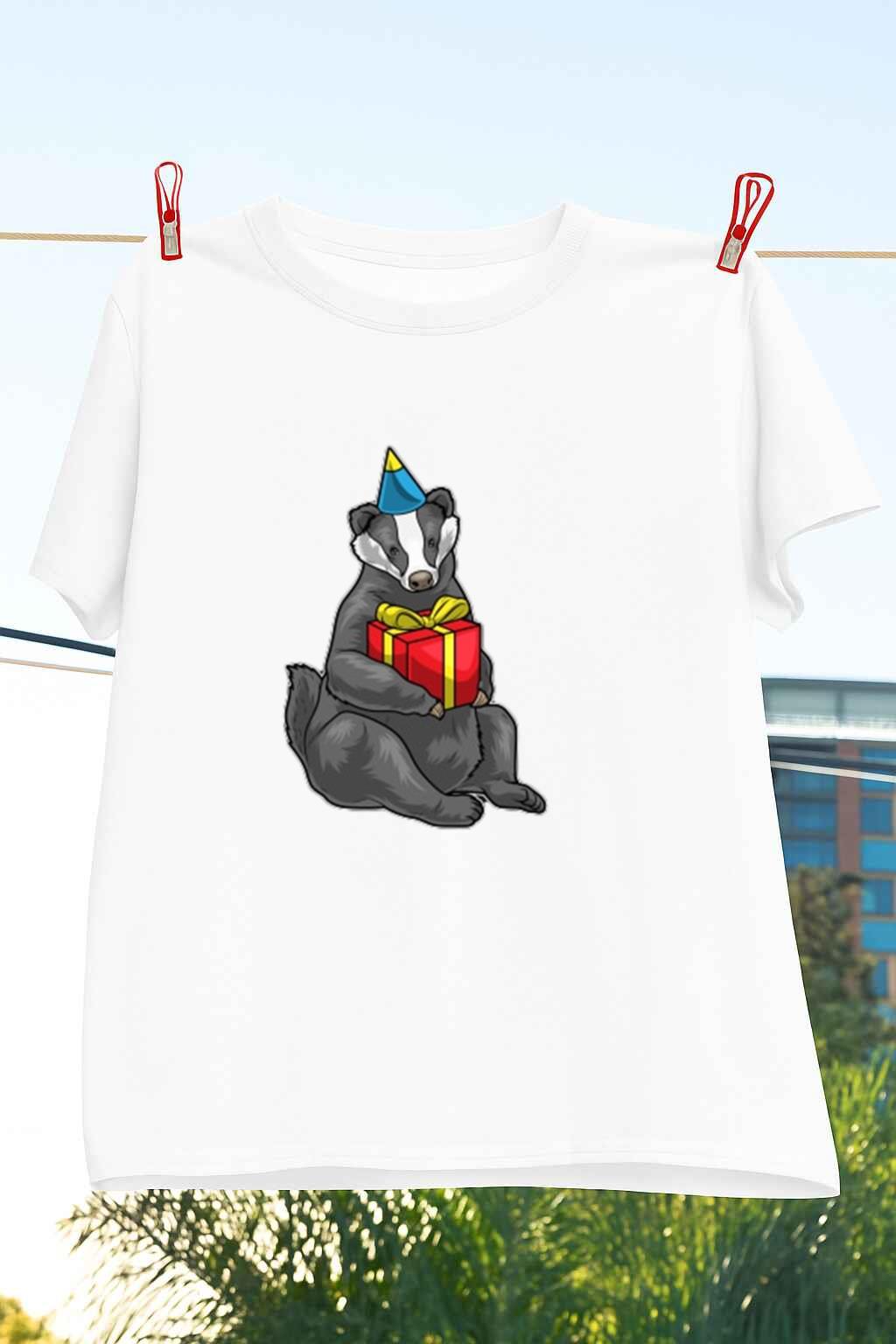 Badger Birthday Party Hat Cute Celebration Animal Graphic Unisex T ...