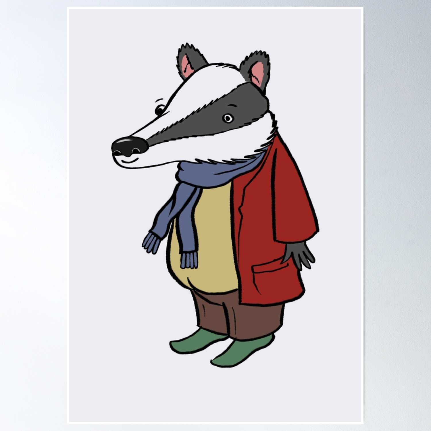Badger Boy Poster Wall Art, Modern Wall Decor, 8x12 UNFRAMED - Walmart.com