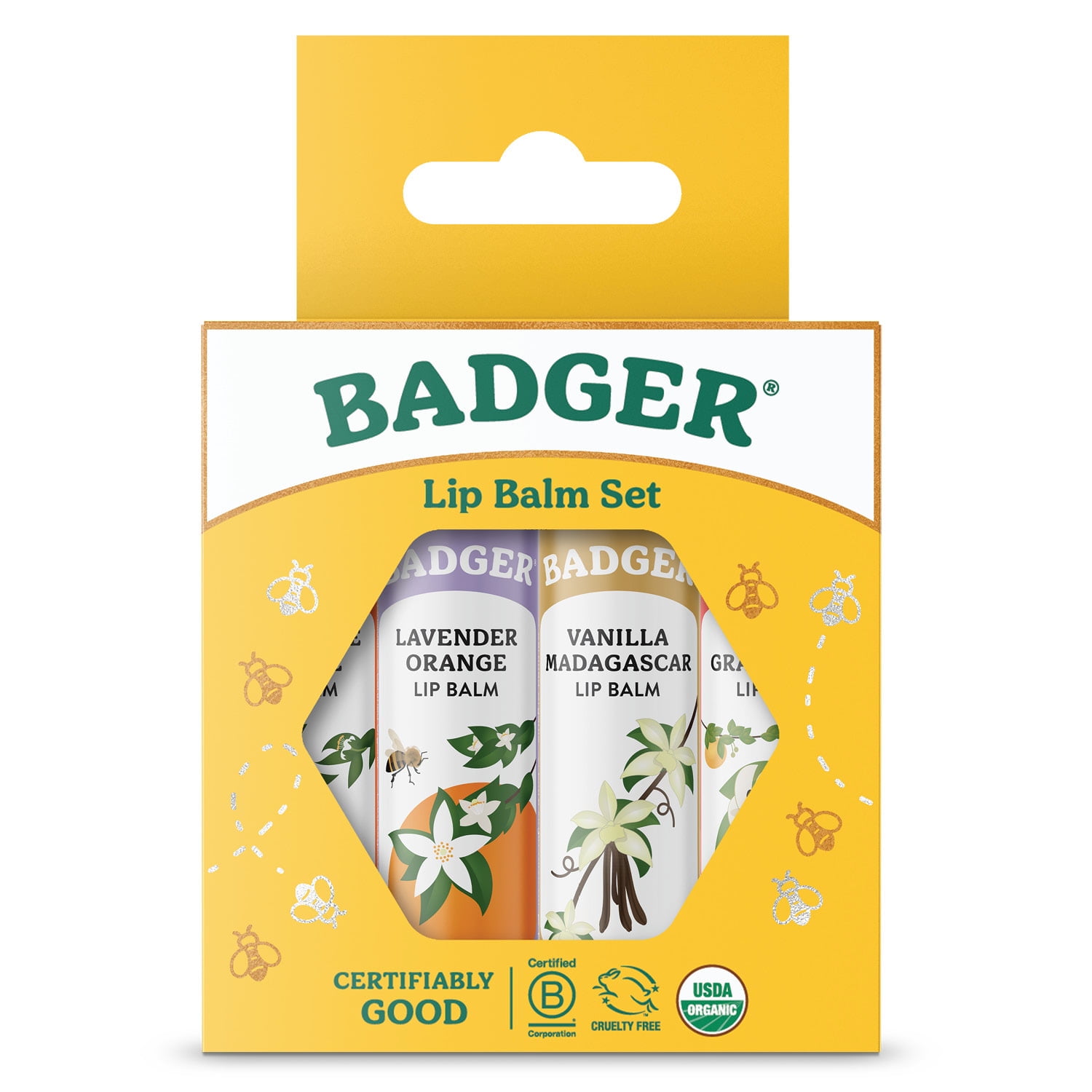 Badger - Organic Lip Balm Variety Pack, Moisturizing Aloe, Extra Virgin ...