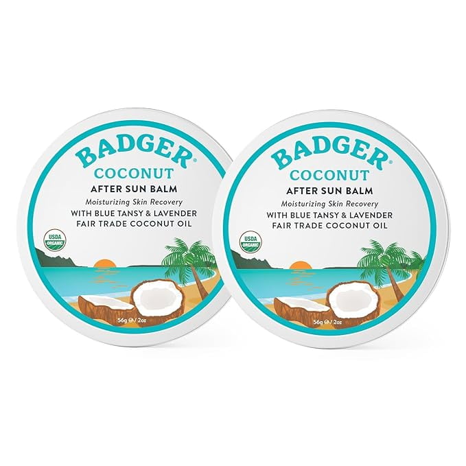 Badger Coconut After Sun Balm with Organic Cocoa Butter & Shea Butter ...