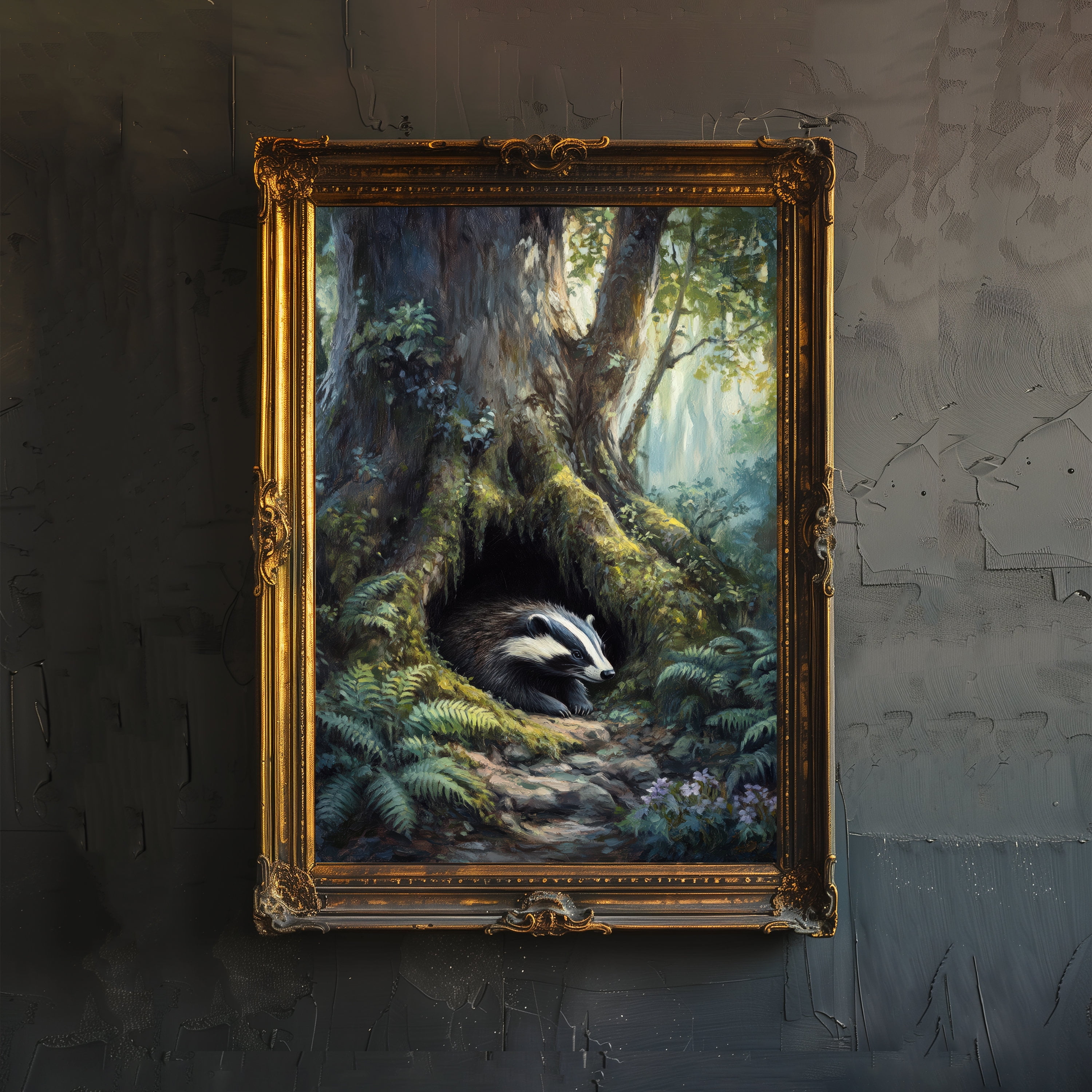 Badger Cottagecore Poster Dark Academia Art Cottagecore Decor Antique ...