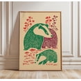 Badger Folk Art Poster Woodland Animal Illustration Nature Wall Art ...