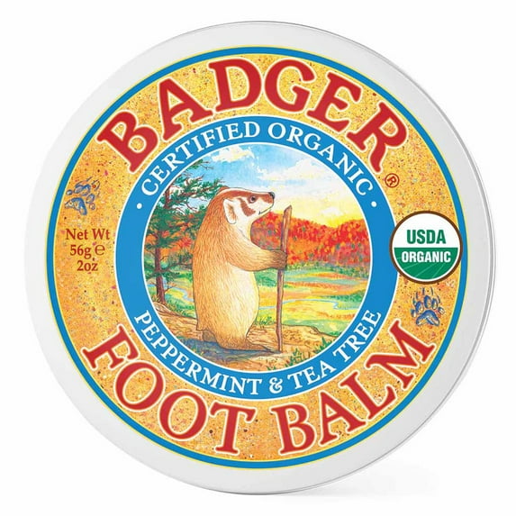 Badger Foot Balm, Peppermint and Tea Tree Oil, Organic Heel Therapy, 2 ...