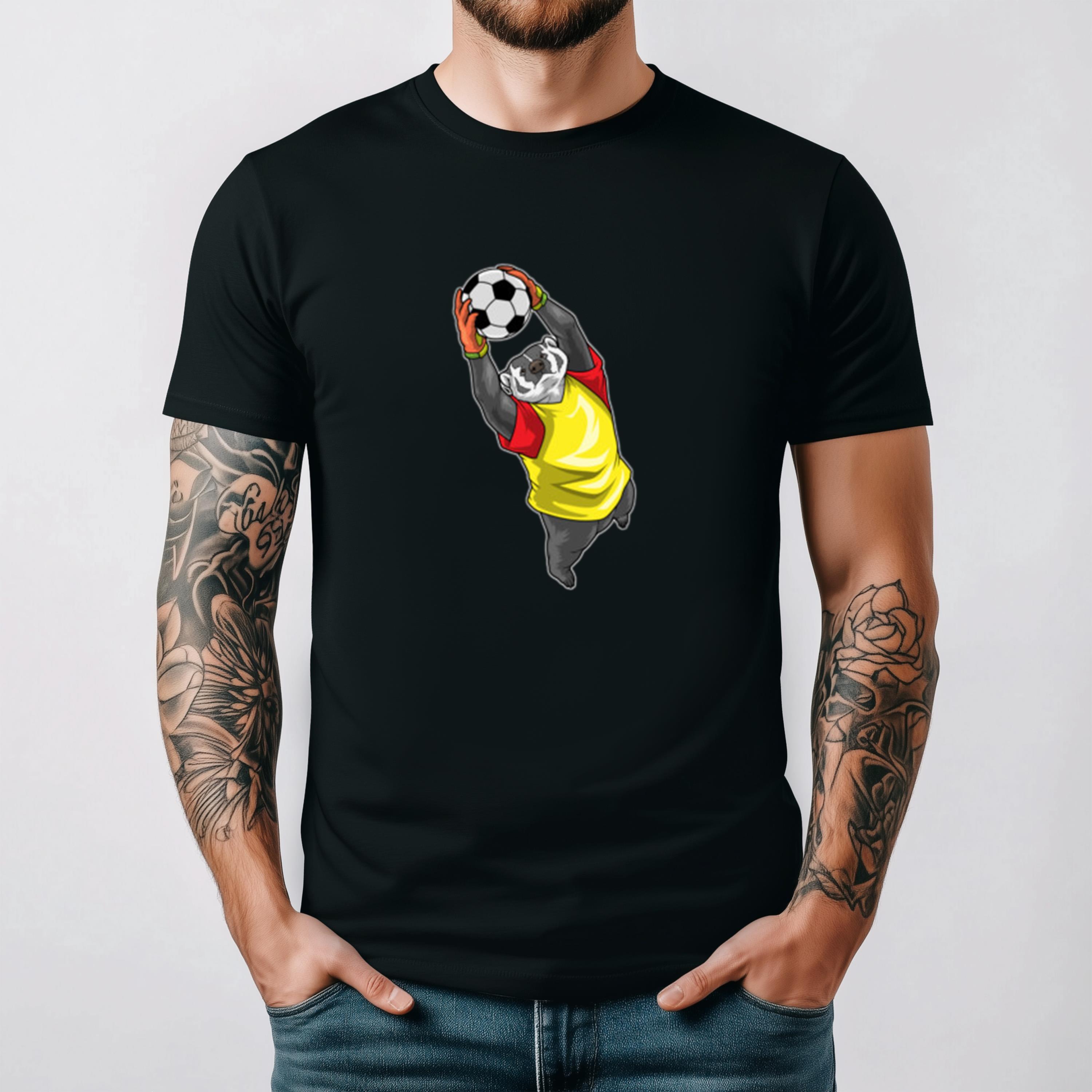 Badger Goalkeeper Soccer Funny Animal Sports Cartoon Unisex T-Shirt up ...