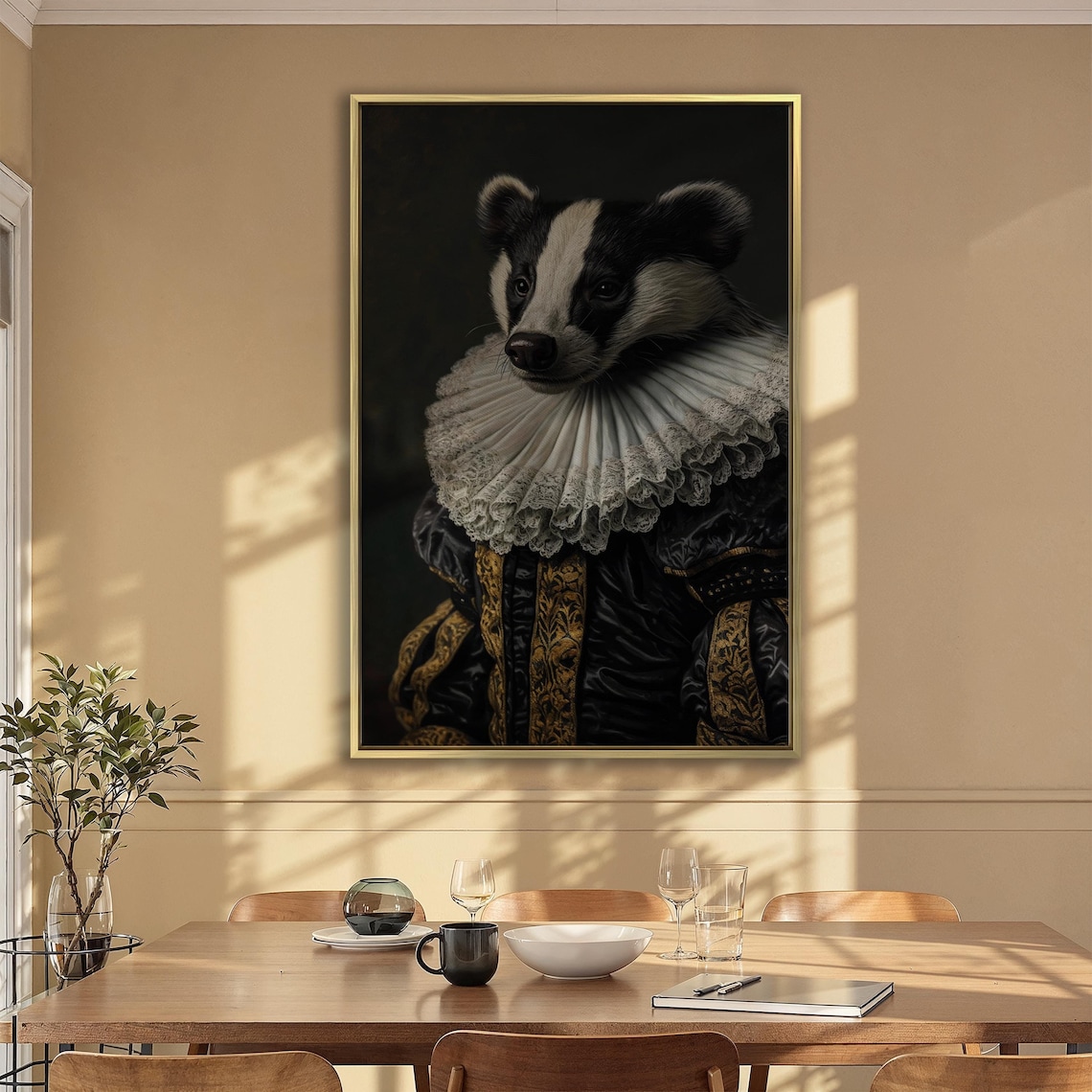 Badger Portrait Poster Vintage Animals Wall Decor Aristocrat Badger ...