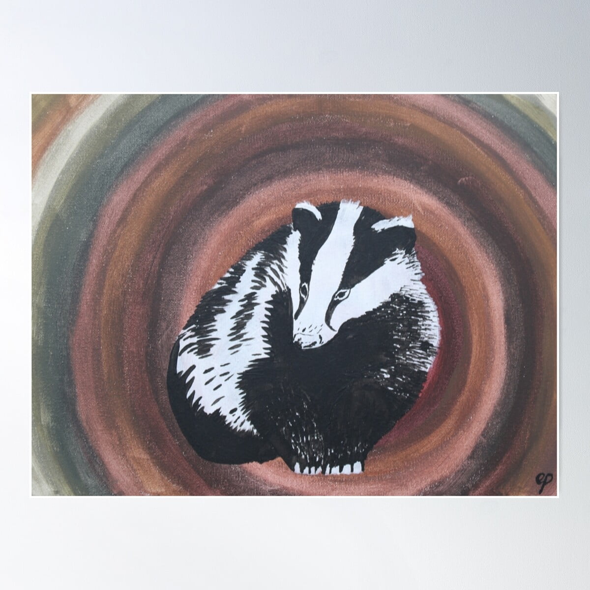 Badger Poster Wall Art, Modern Wall Decor For Living Room Bedroom, 8x12 ...