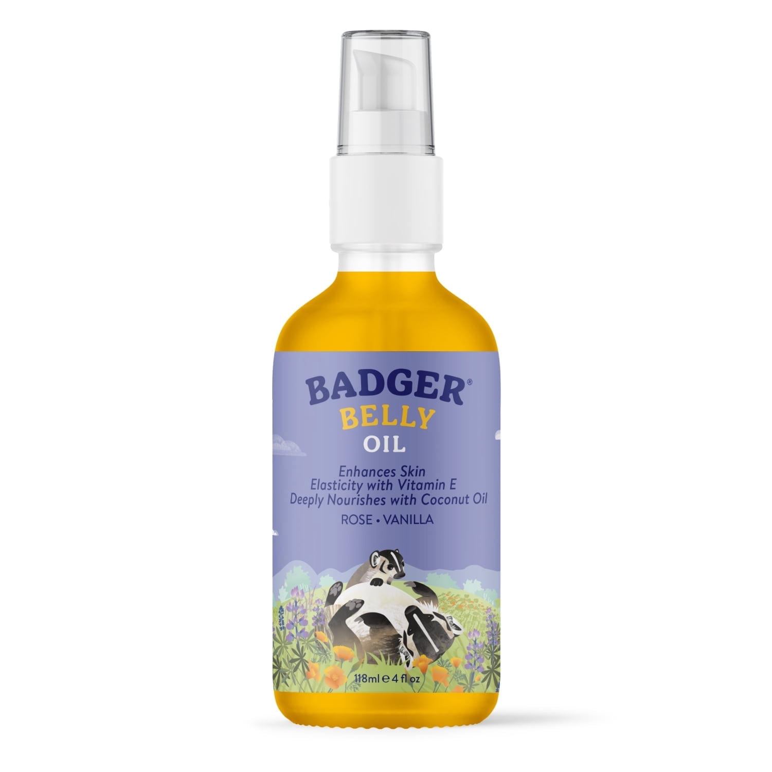 Badger Maternity Pregnancy Massage Oil w/ Rose & Vanilla, 4 fl. oz ...