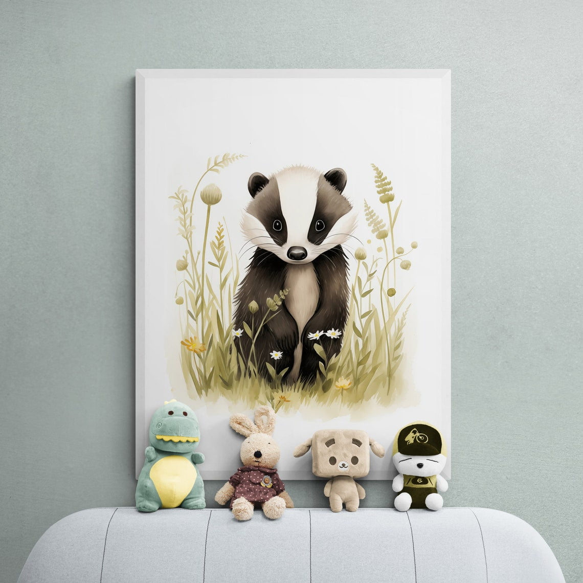 Badger Print, Badger Wall Art, Forest Nursery Print, Forest Animal ...