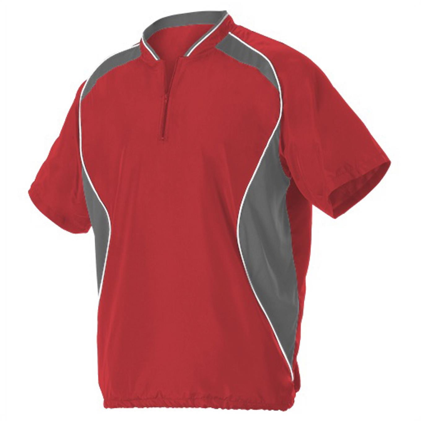 Badger Short Sleeve Baseball Batters Jacket 3JSS13A Red S - Walmart.com