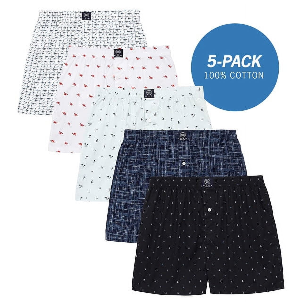 Badger Smith Men's Comfortable Cotton Boxer Shorts, Multicolor Print ...