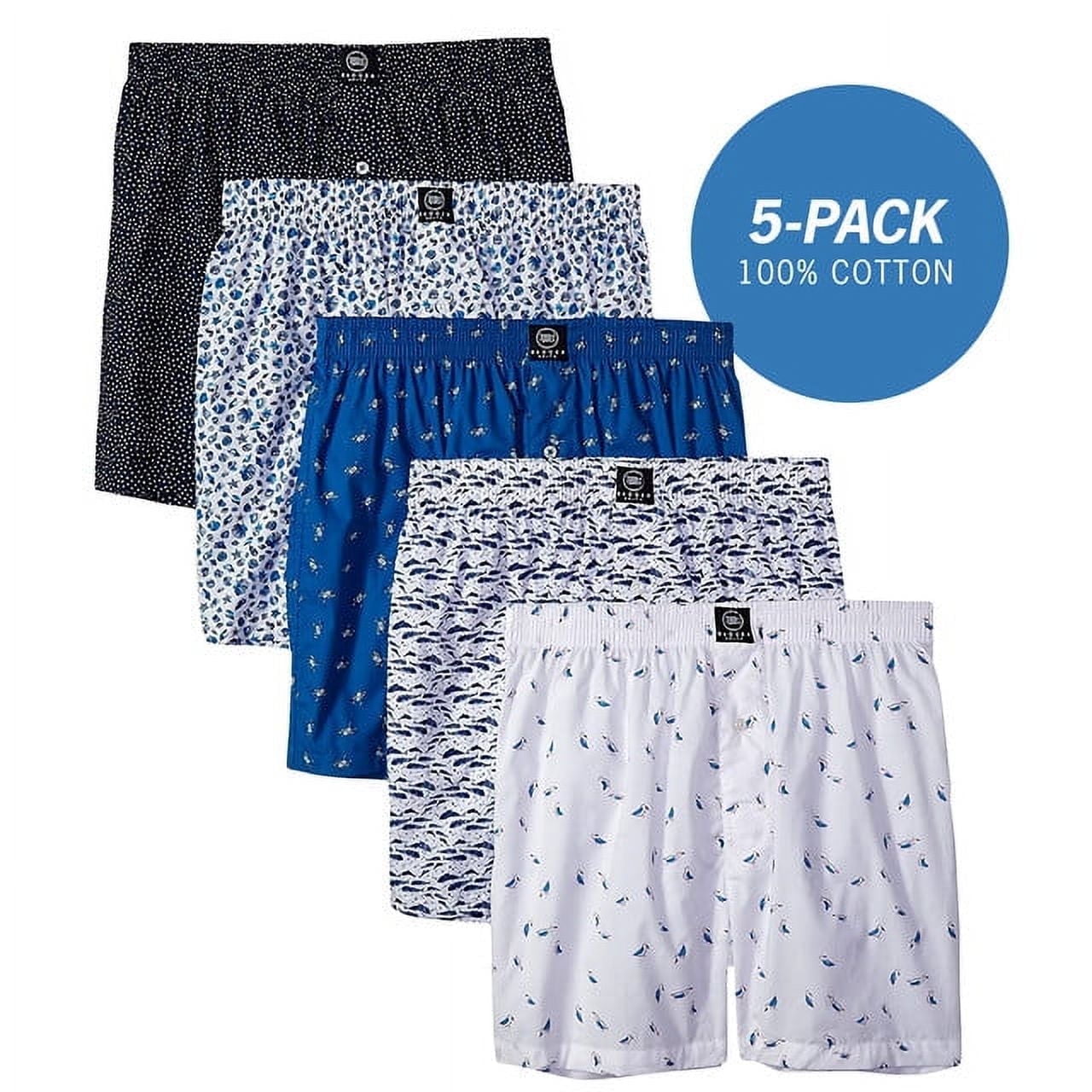 Badger Smith Men's Underwear - 100% Cotton Woven Boxer Shorts ...