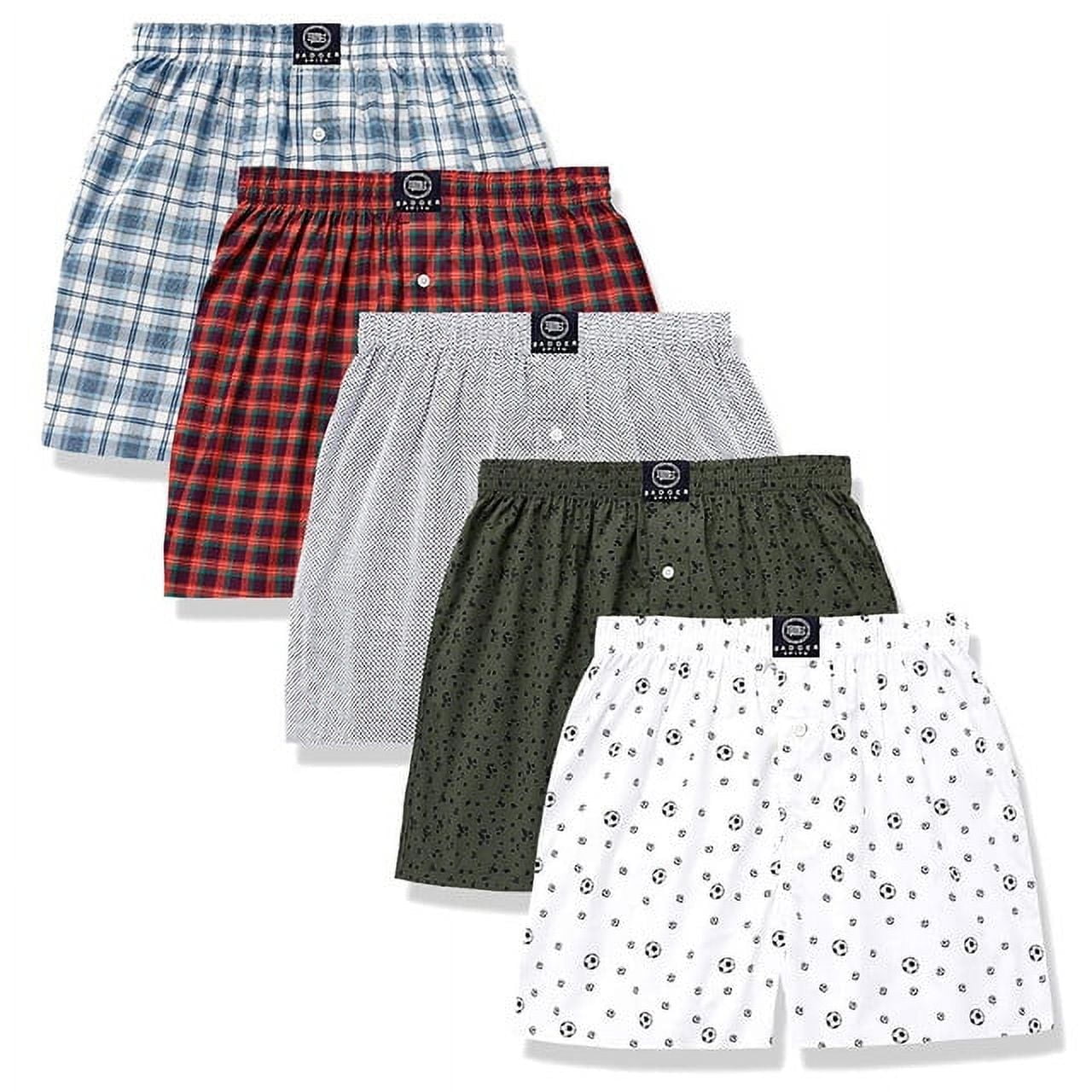 Badger Smith Men's Woven Underwear, Comfortable Cotton Boxers ...