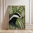 Badger Woodland Green Textured Illustration Forest Animal Decor ...
