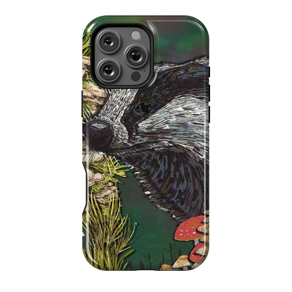 Badger Woodland Walk Themed Tough Case for iPhone 11 to 17 Series ...