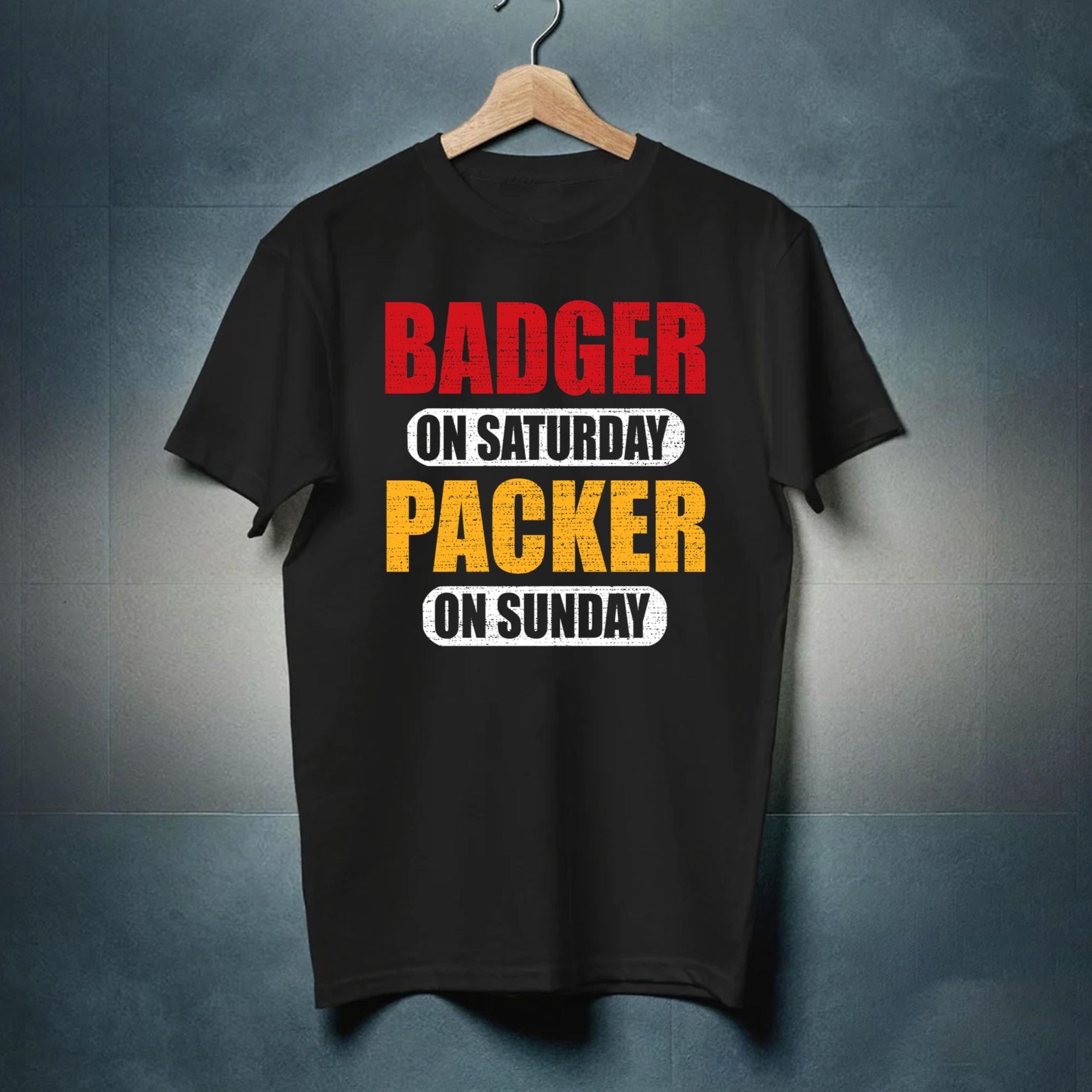 Badgerr On Saturday Packer On Sunday Funny Vintage Green Bay Shirt ...