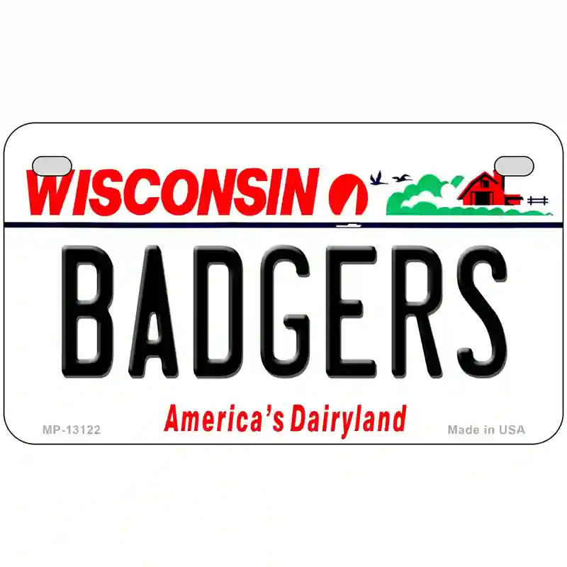Badgers Novelty Metal License Plate 7" x 4" Motorcycle - Walmart.com