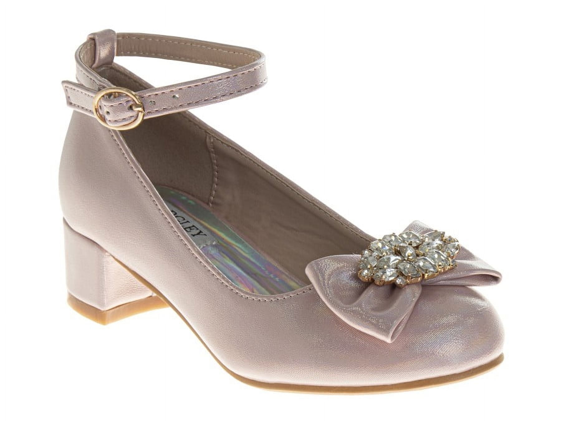 Badgley Mischka Girls' Low Heeled Dress Pumps. (Little Kids/Big Kids ...