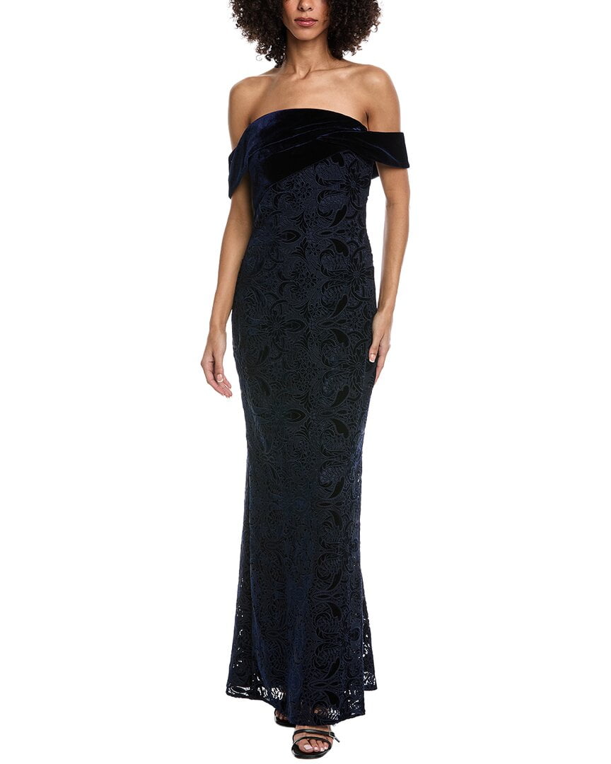 Badgley Mischka womens Lace Column Gown, 10, Blue - Walmart.com