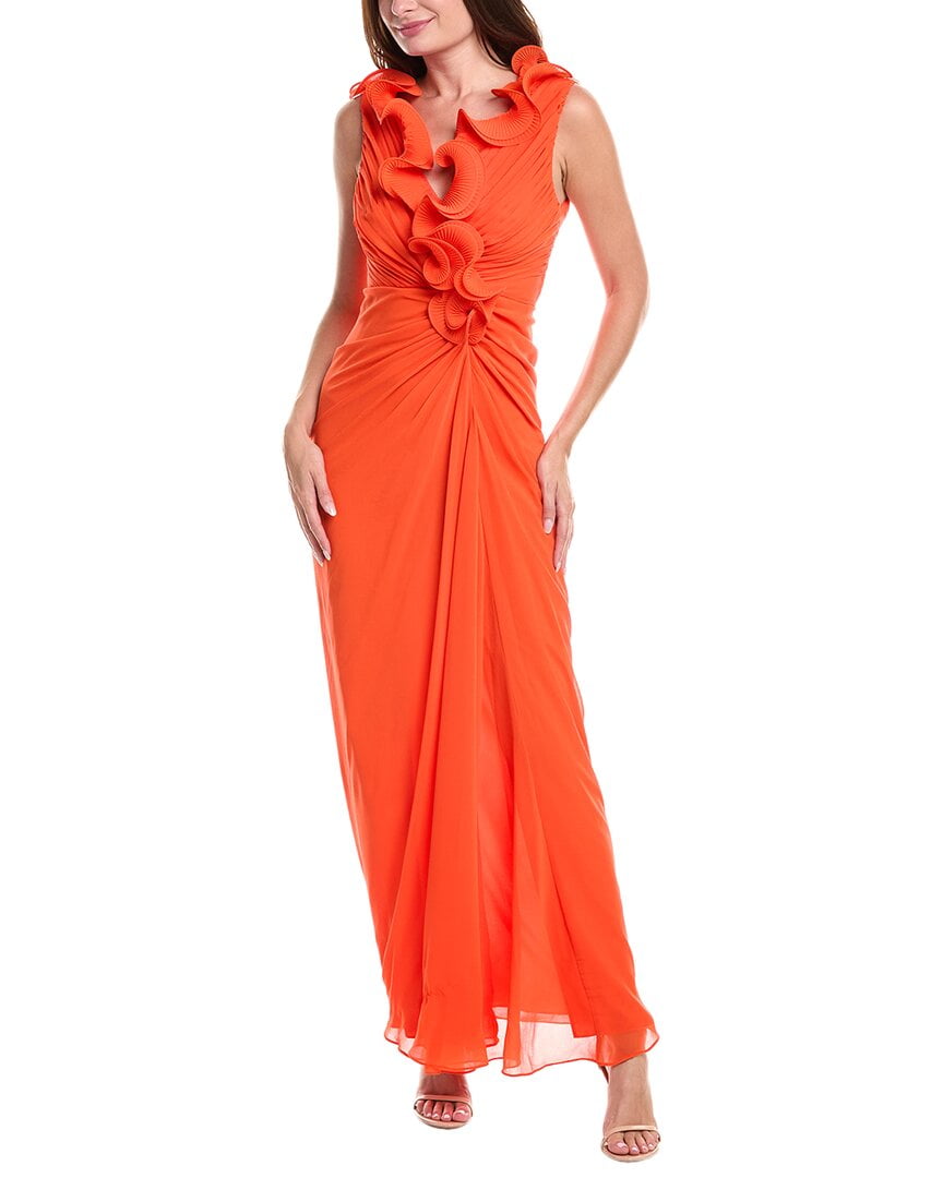 Badgley Mischka womens Wire Ruffle Gown, 8, Red - Walmart.com