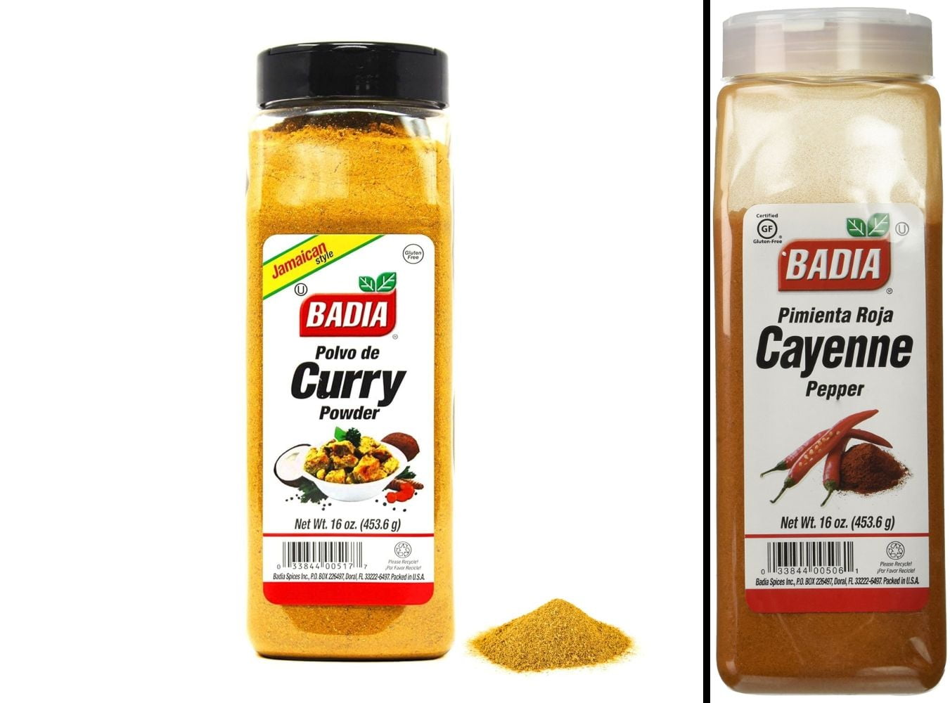 Badia Curry Powder Jamaican Style - 16 oz & Badia Pepper Cayenne, 16 ...