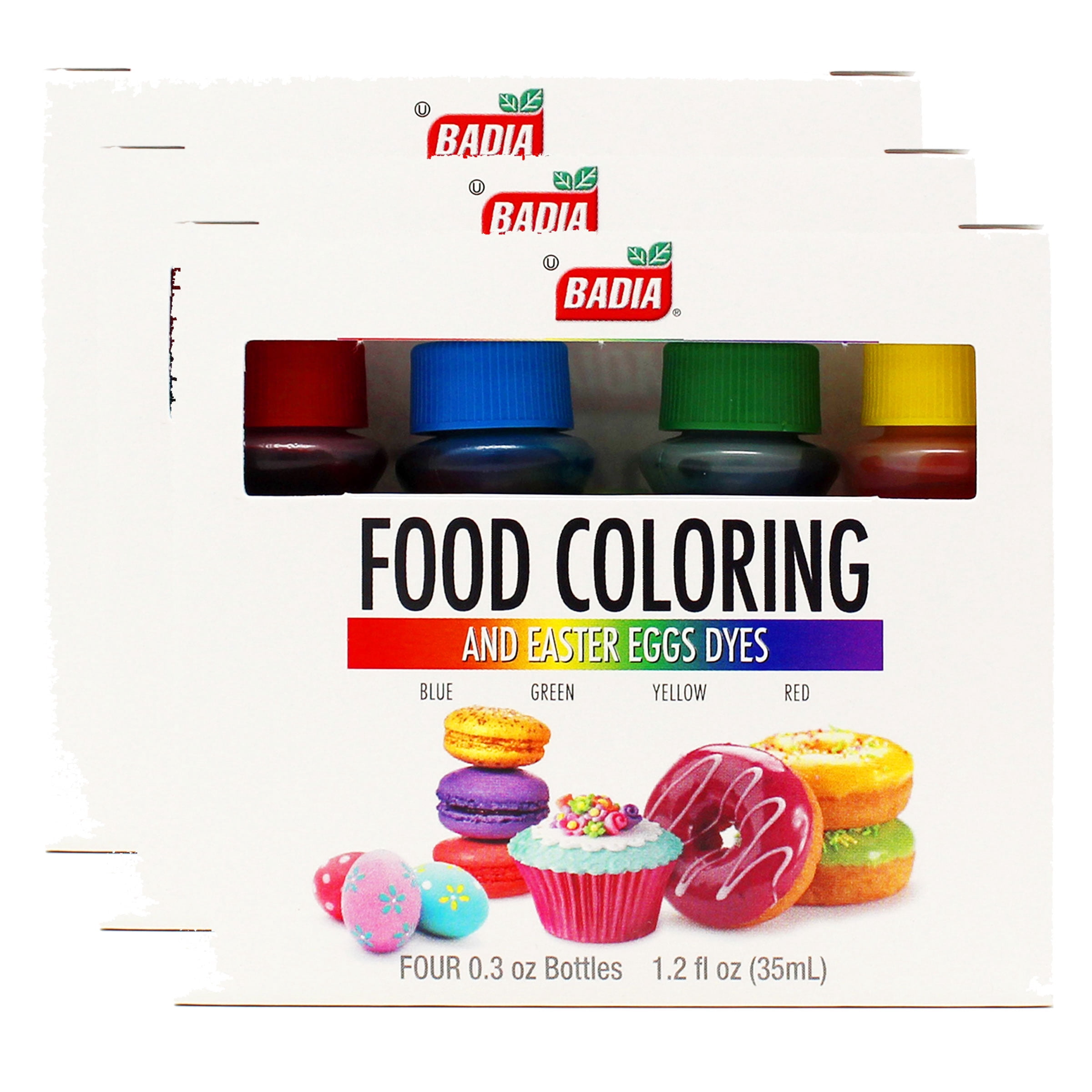 Badia Food Coloring and Easter Egg Dyes, 1.2 oz - Palatize Pack of 3 ...