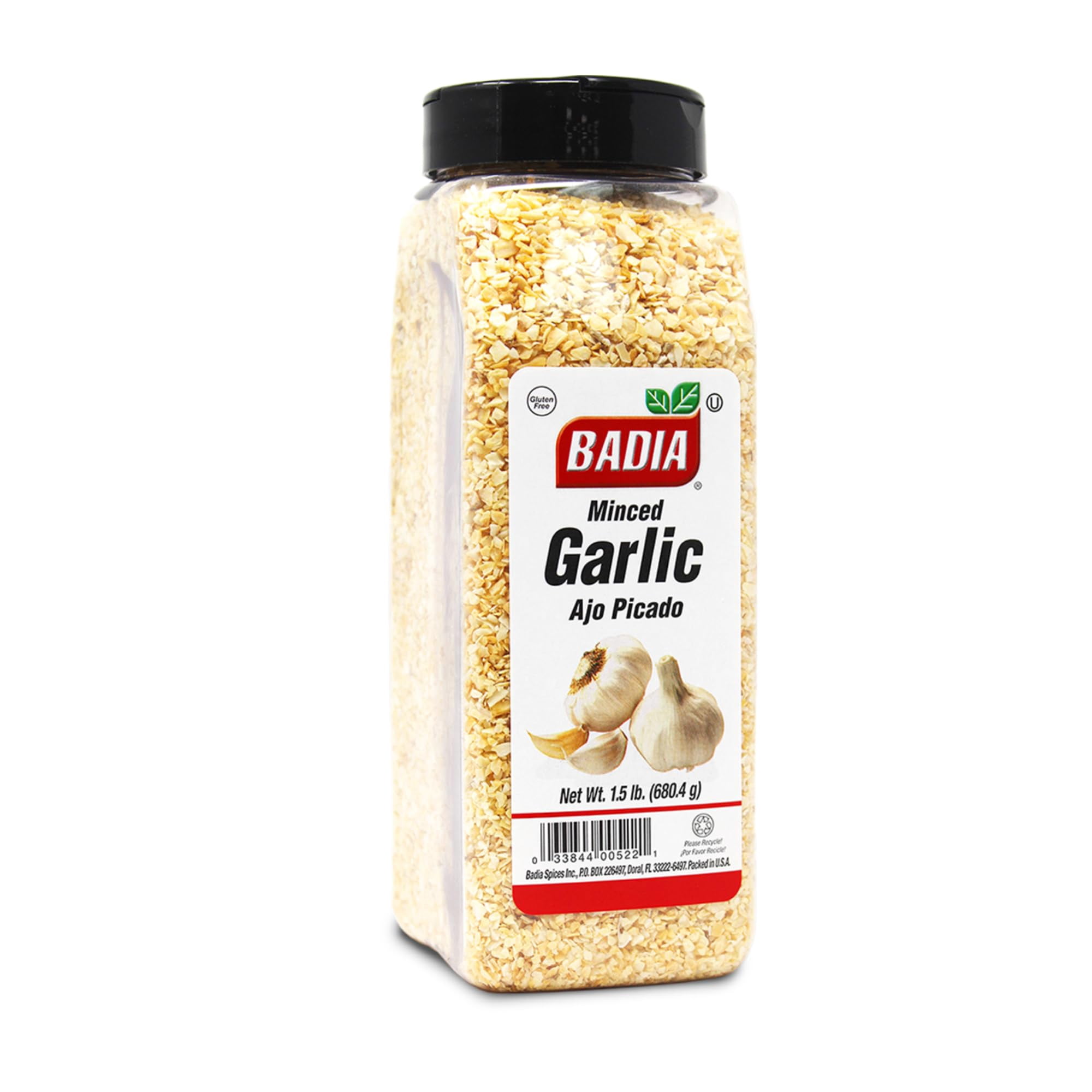 Badia Garlic Minced,UMRT 1.5 Pound - All-Natural, Non-GMO, Dehydrated ...