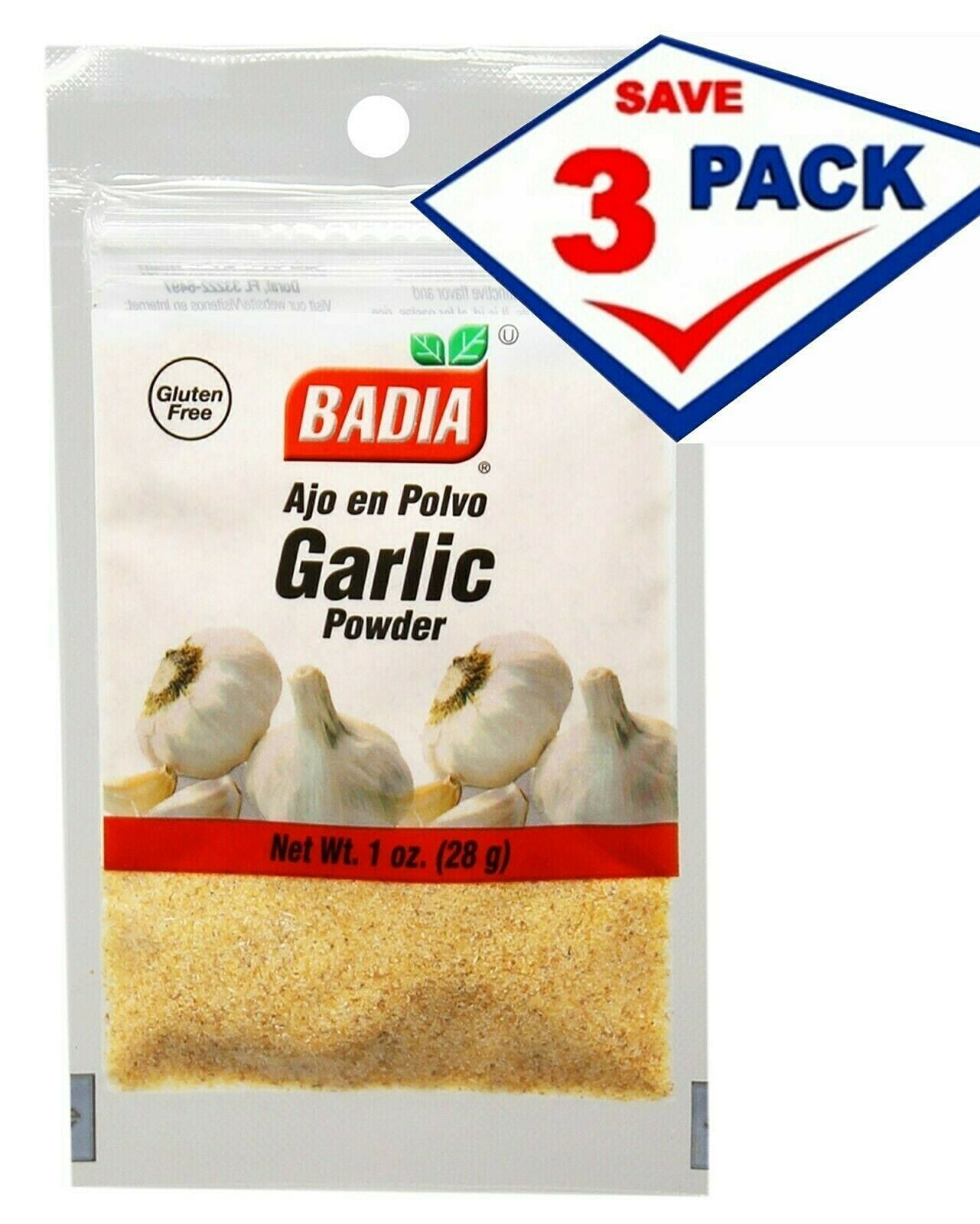 Badia Garlic Powder, Ajo en Polvo, 1 oz gluten free / kosher (3 Pack ...