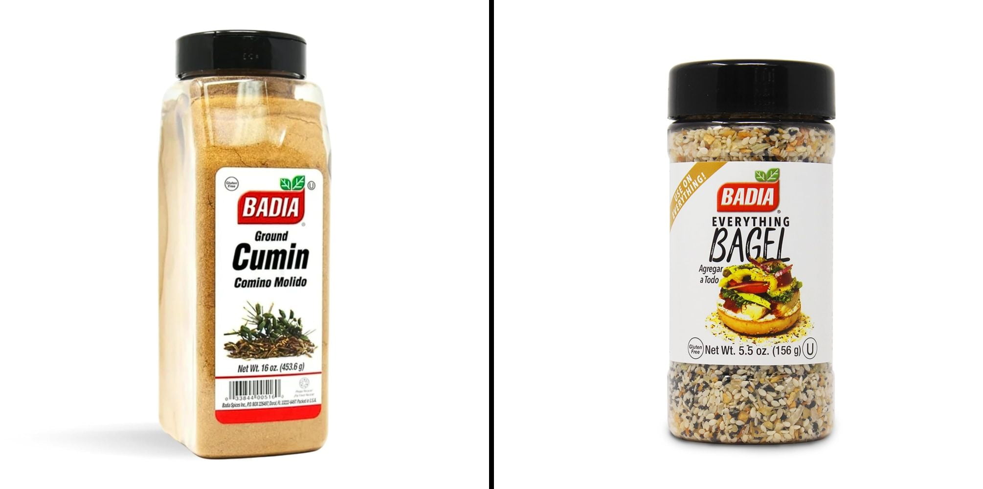 Badia Ground Cumin, 16 oz &Badia Everything Bagel Seasoning Blend, 5.5 ...
