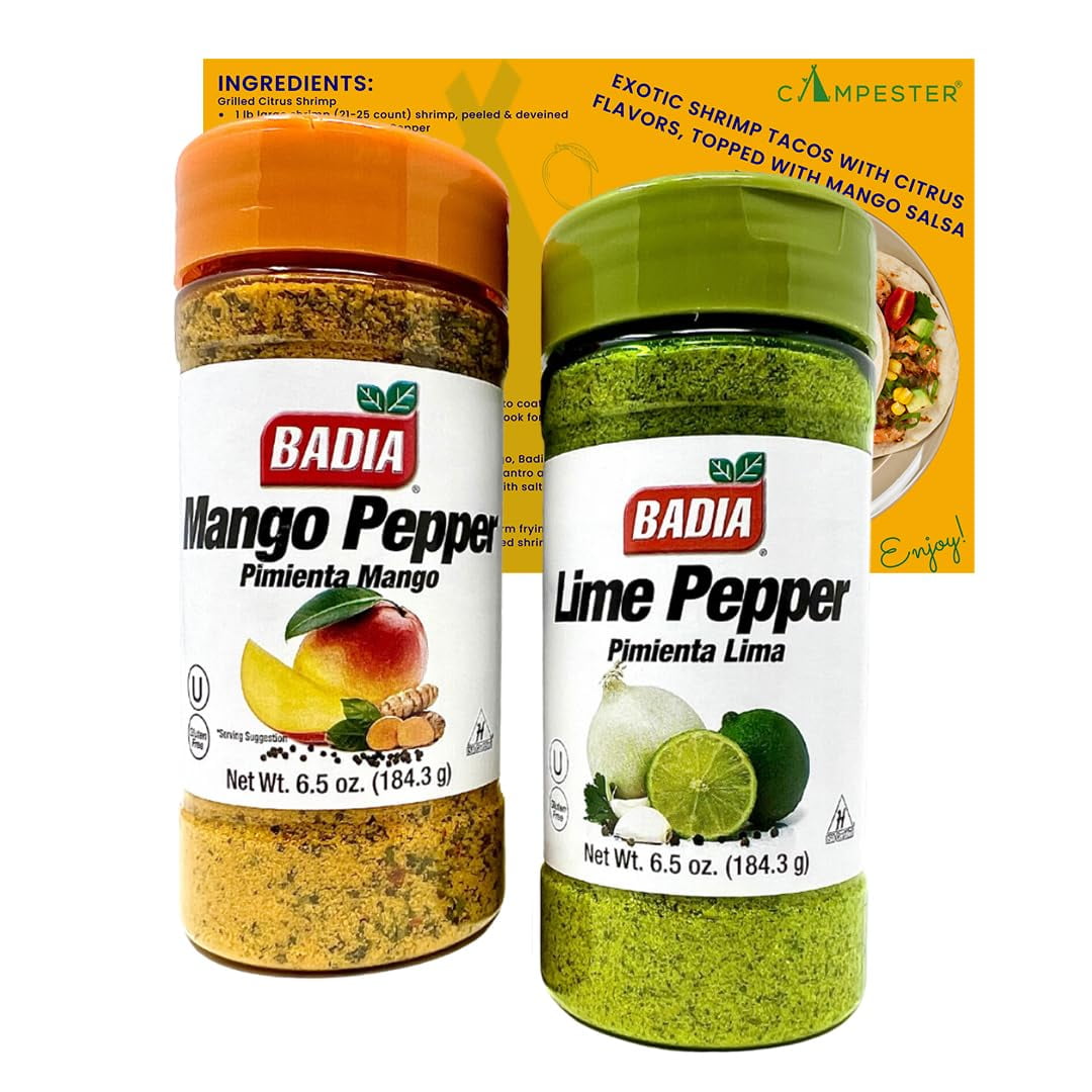 Badia Mango Pepper & Lime Pepper Set for Grilling, Seasoning from Black ...