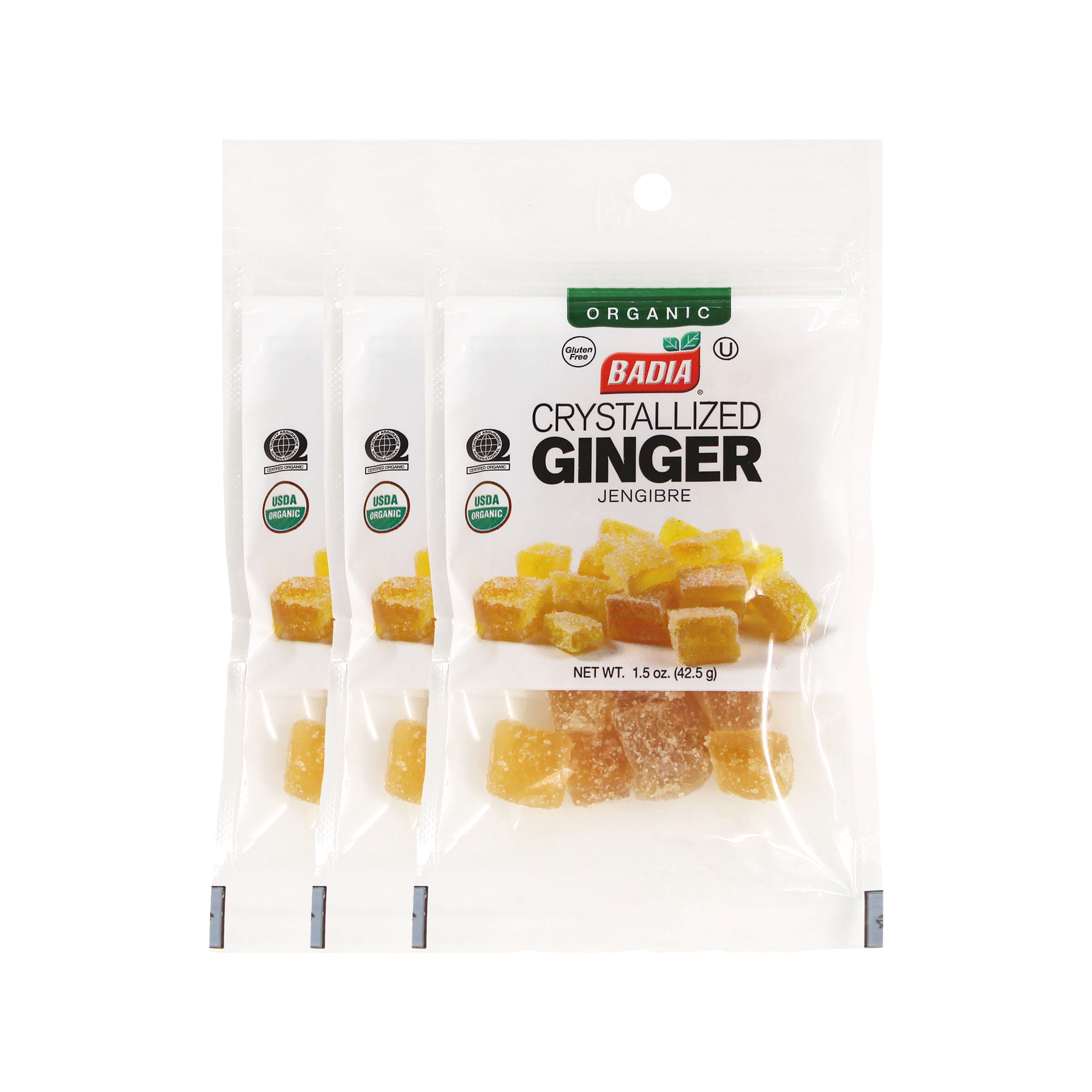 Badia Organic Crystallized Ginger, 1.5 oz - Palatize Pack of 3 ...