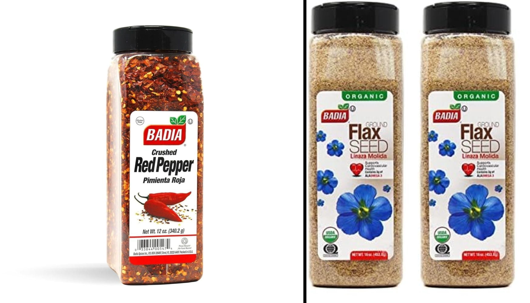 Badia Organic Flax Seed, Ground, 16-Ounce (Pack of 2) & Badia Spices ...