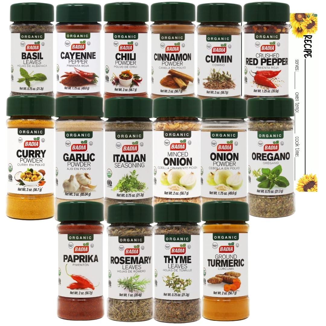 Badia Organic Seasoning Deluxe Kitchen Starter 16 Piece Gift Set | with ...