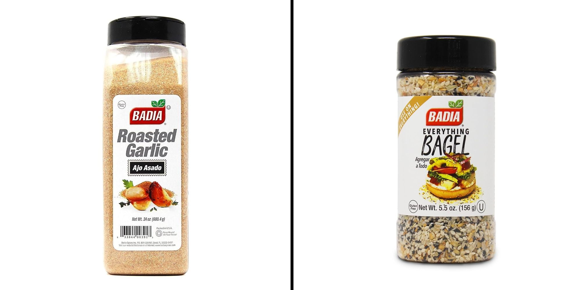 Badia Roasted Garlic Powder Seasoning, 24 oz & Badia Everything Bagel ...