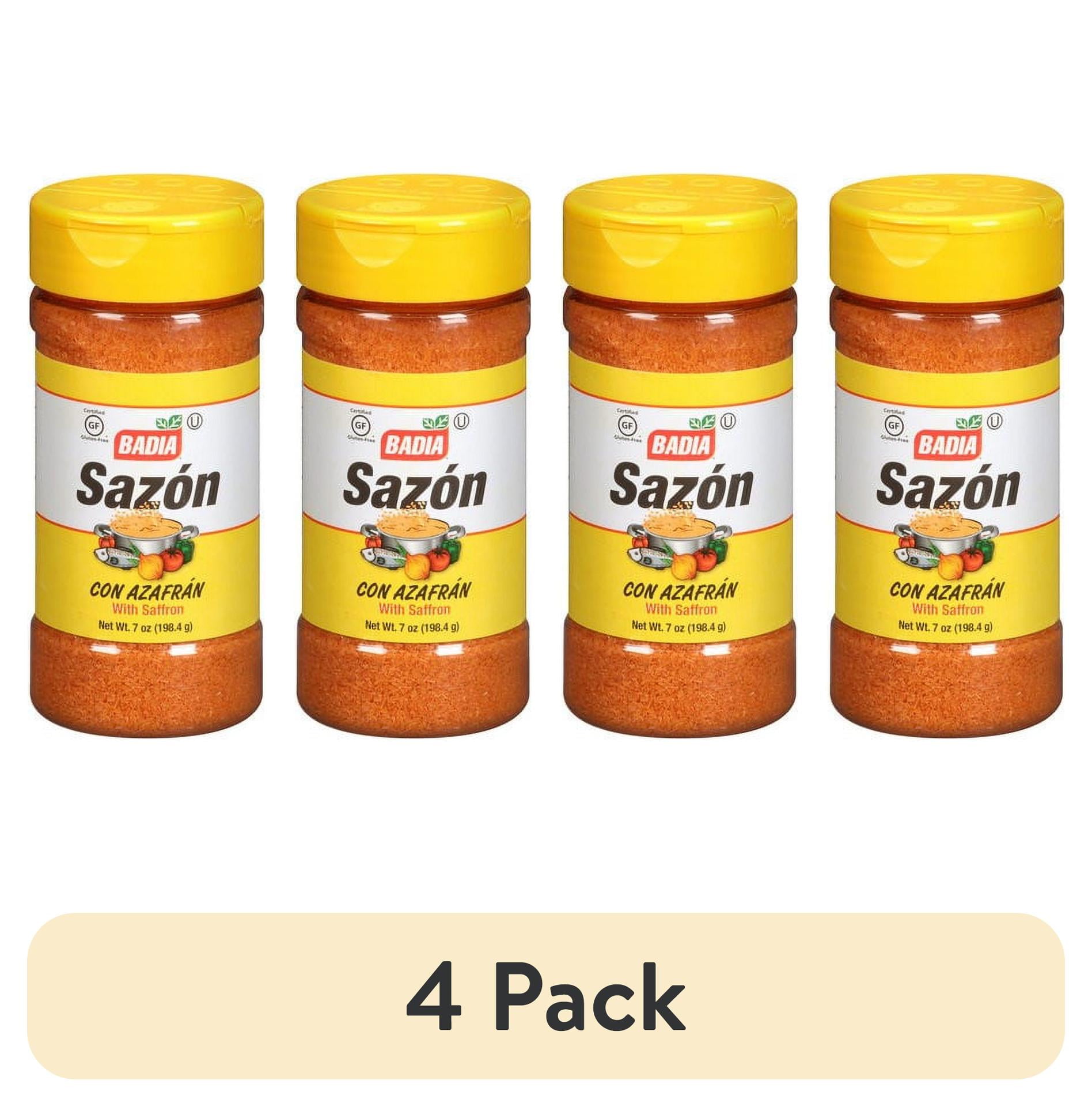 (4 pack) Badia Sazon Con Azafran, Spices & Seasoning, 7 oz Bottle ...