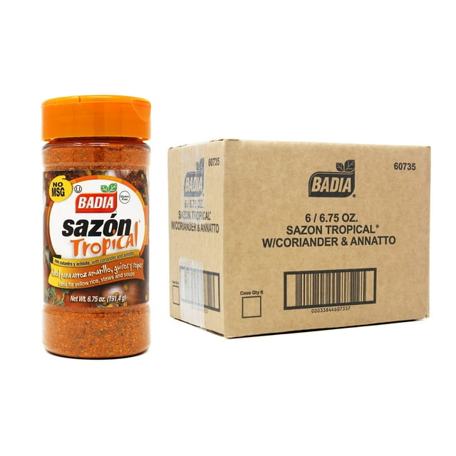 Badia Sazon Tropical With Coriander And Annatto, 6.75 Ounce (Pack Of 6 ...