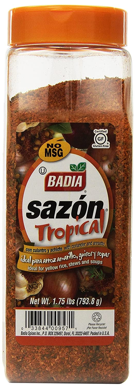 Badia Sazon Tropical with Annatto and Coriander, 1.75 Pound (Pack of 6 ...
