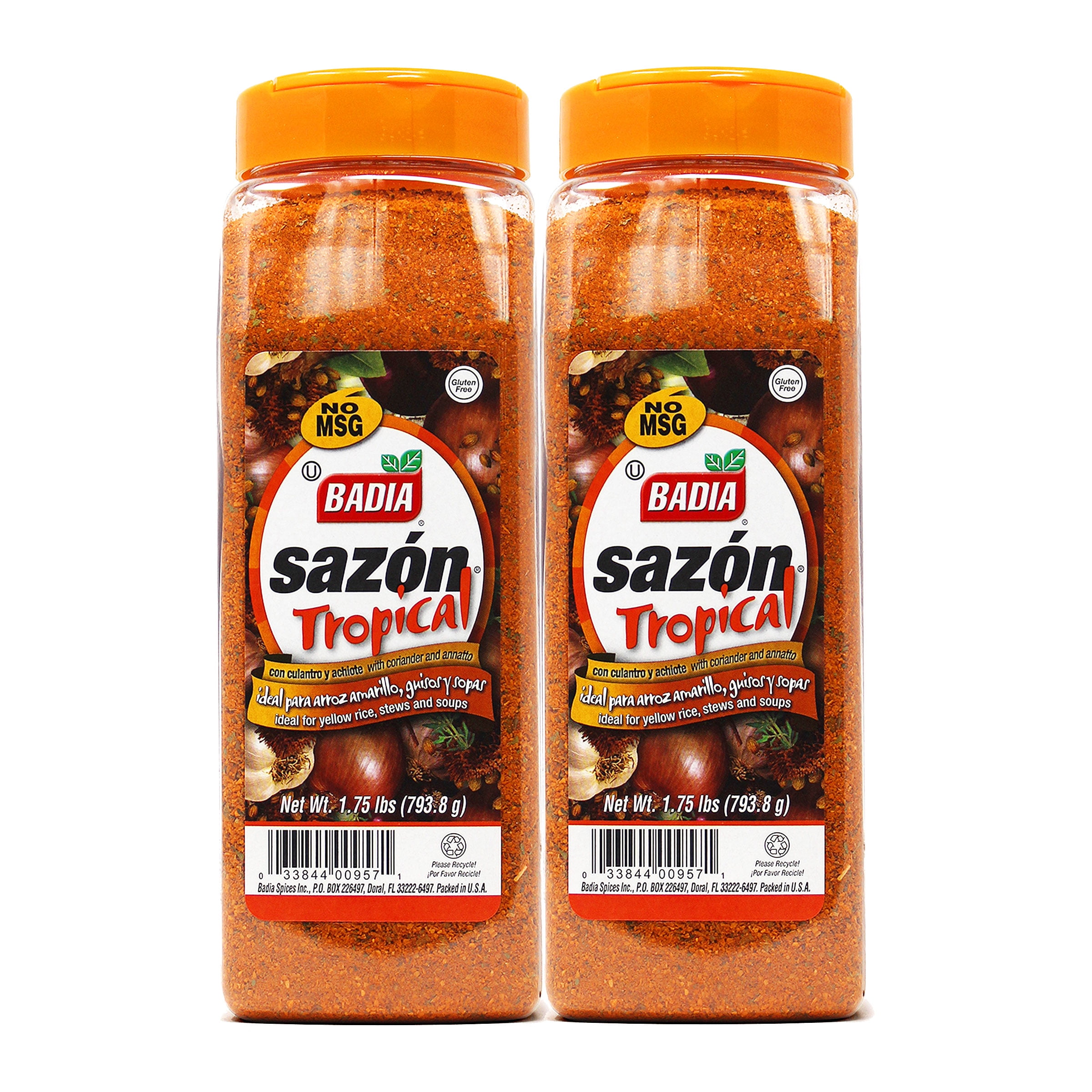 Badia Sazon Tropical with Coriander & Annatto, 1.75 lb - Palatize Pack ...