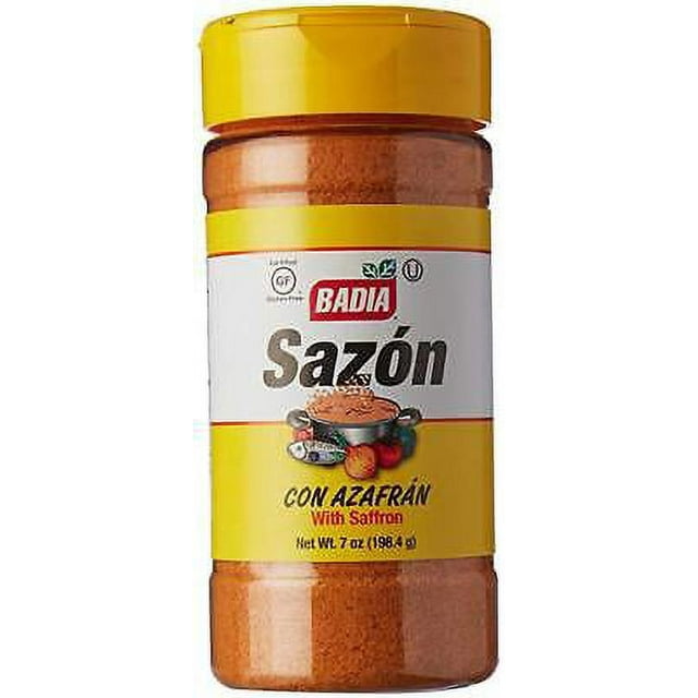 Badia Sazon with Saffron for Paella 7 oz (con Azafran) Gluten Free ...
