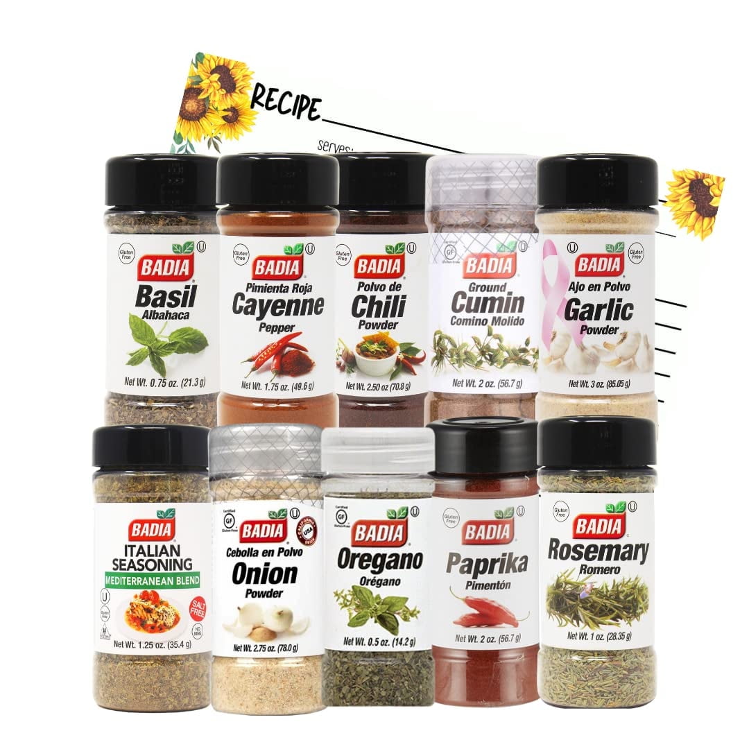 Badia 10-Piece Starter Variety Spice Seasoning Gift Set for Cooking ...