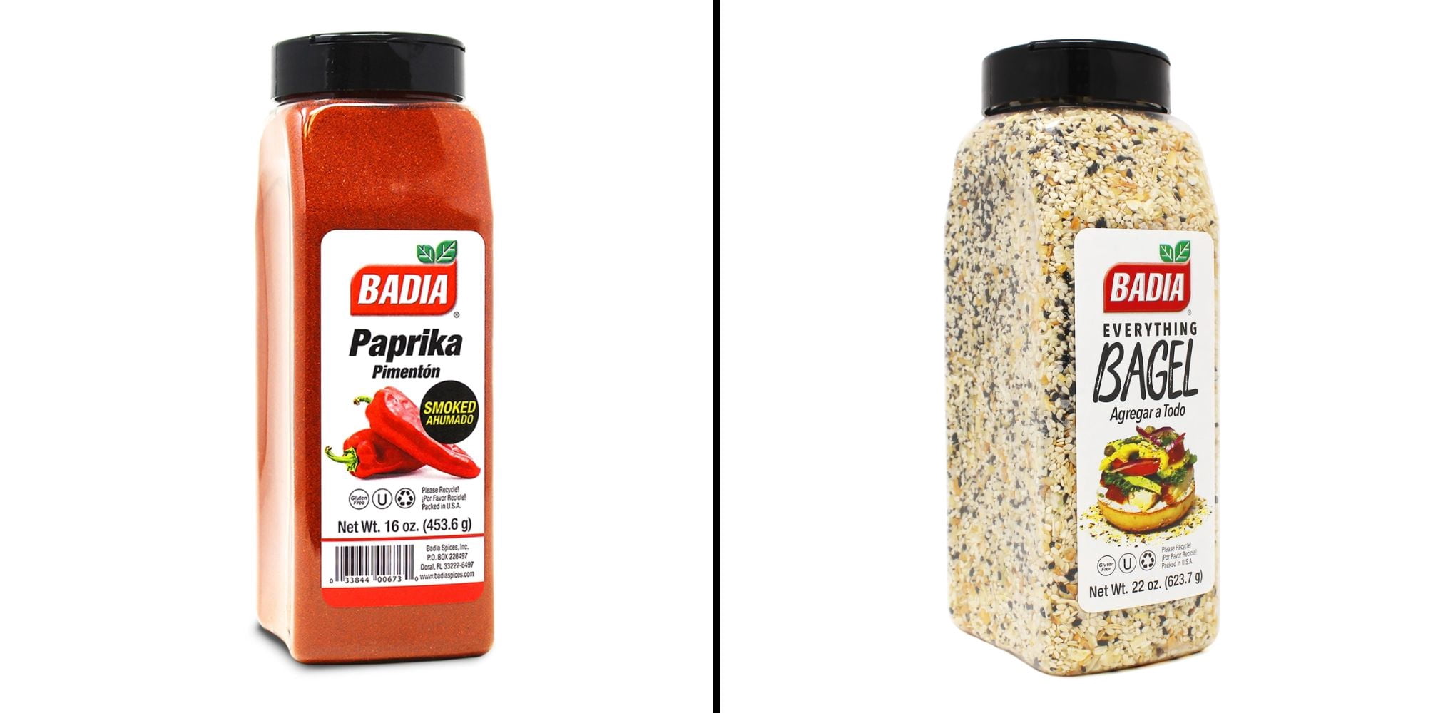 Badia Smoked Paprika, 16 oz & Badia Everything Bagel Seasoning Blend ...