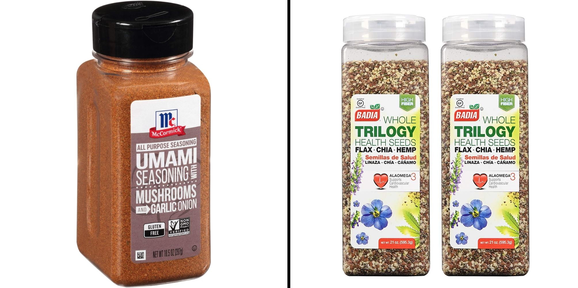 Badia Trilogy Health Seeds, 21 Ounce (2 Pack) & McCormick Umami ...