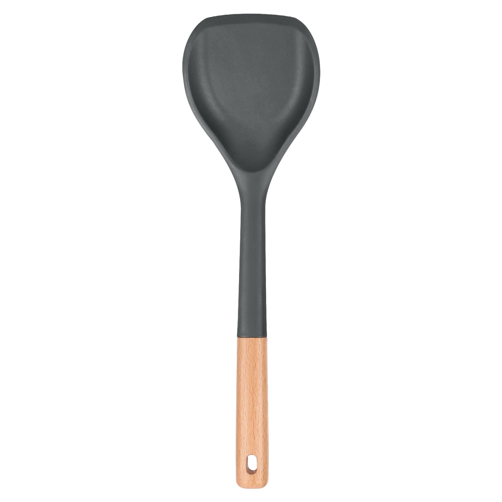 Badiano 1 Pack Non-Stick Wood Handle Wide Silicone Wok Spatula Turner ...