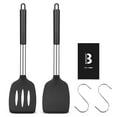 Badiano Silicone Spatula Set, 2 Pieces, Solid Non-Stick, Heat Resistant ...